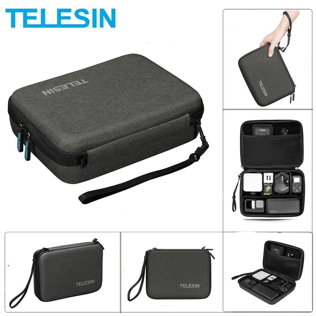 TELESIN Velcro DIY Carry Handbag Case Travel Storage Protect Bag for ...