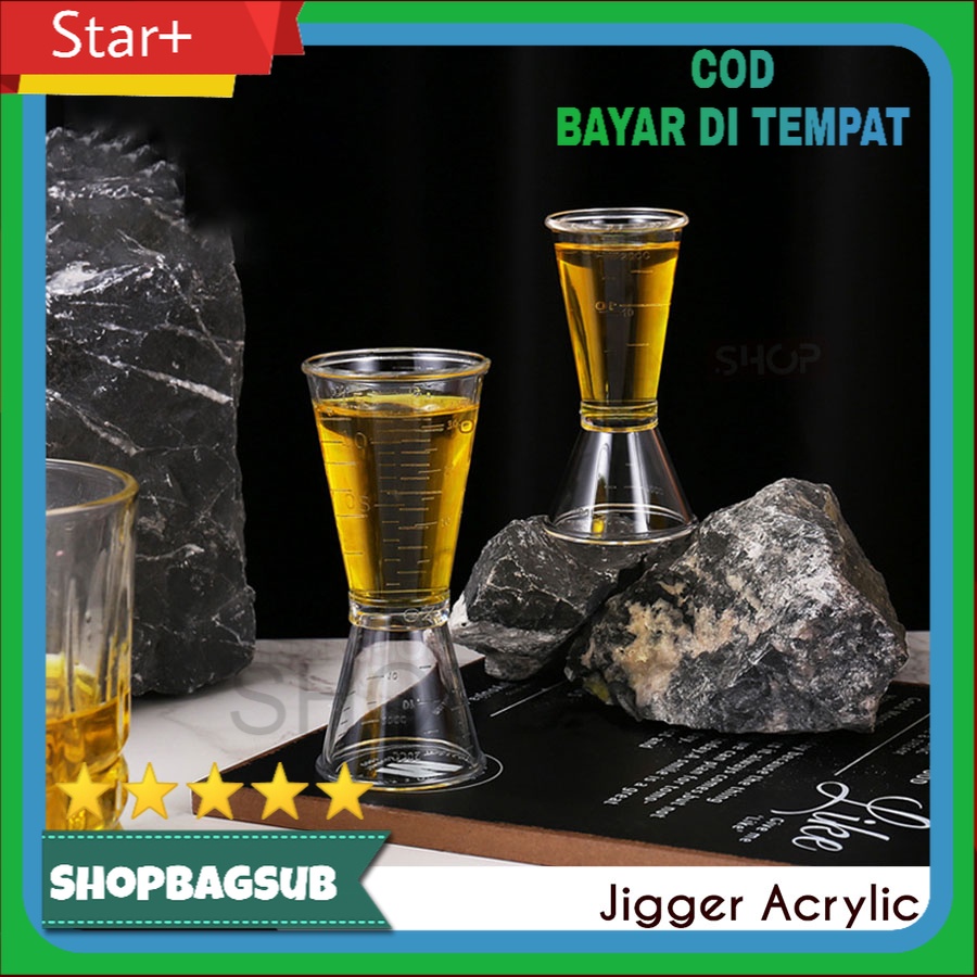 Jigger Acrylic Transparent Plastic Measuring Cup Sugar Syrup Measuring ...