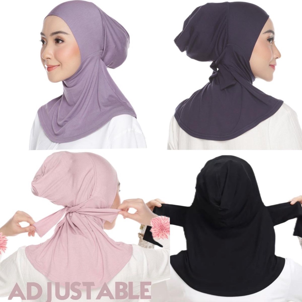 Adjustable Inner Neck Tie Back Anak Tudung Hijab 100% Soft | Shopee ...