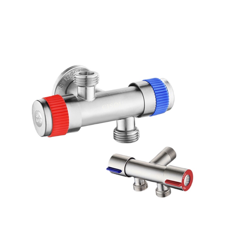 304 Stainless Steel One-In Two-Out Toilet Three-Pass Angle Valve Water ...