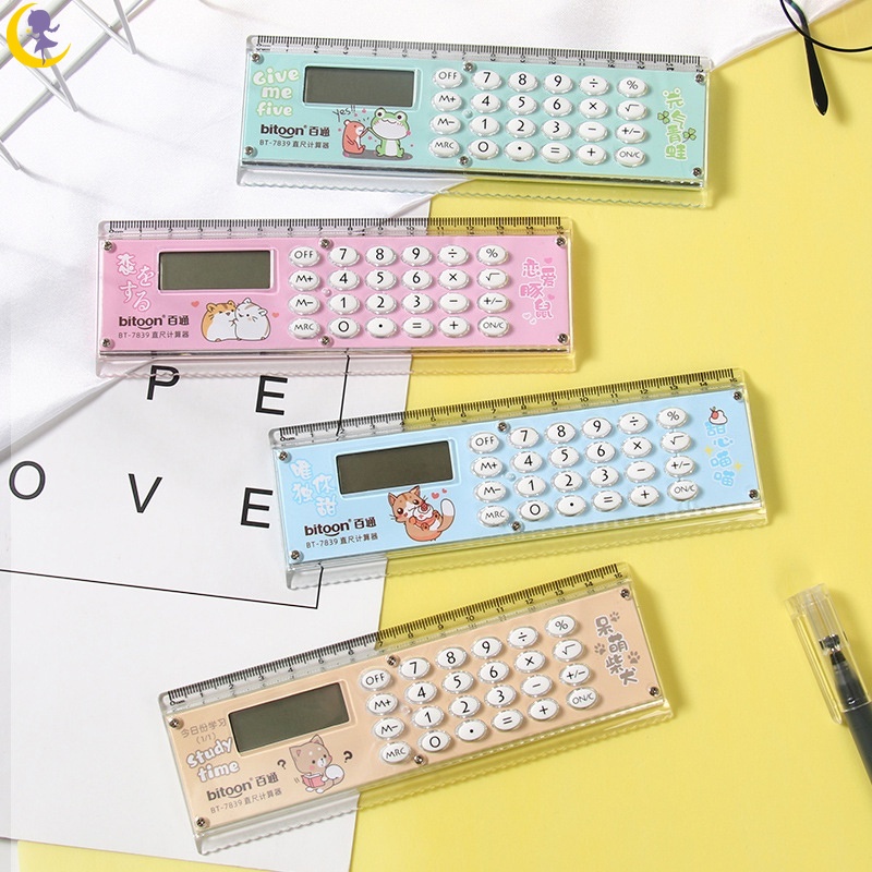 Mini Portable Calculators Ruler with 8 Digit LED Display 1 x Battery ...