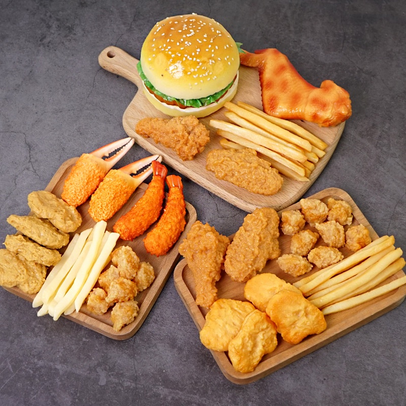 【21 Styles】Artificial Fried Chicken Western Food Snack Simulated Food ...
