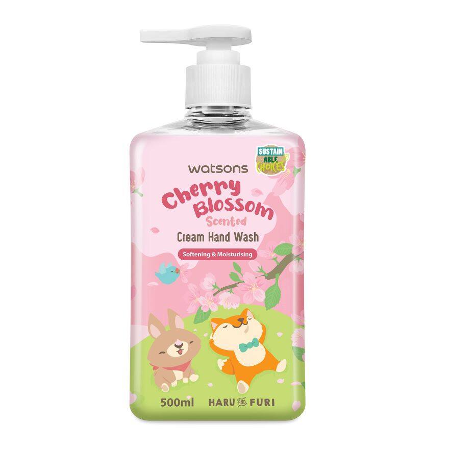 WATSONS Haru & Furi Cherry Blossom Scented Cream Hand Wash 500ml ...