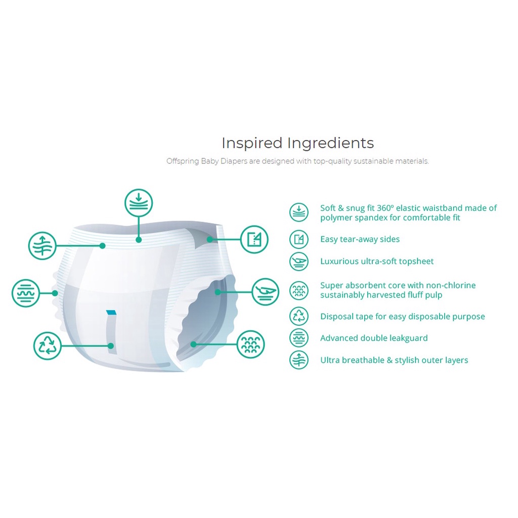 (PANTS) Offspring Fashion Diaper Assorted Sizes & Designs Baby Diaper ...