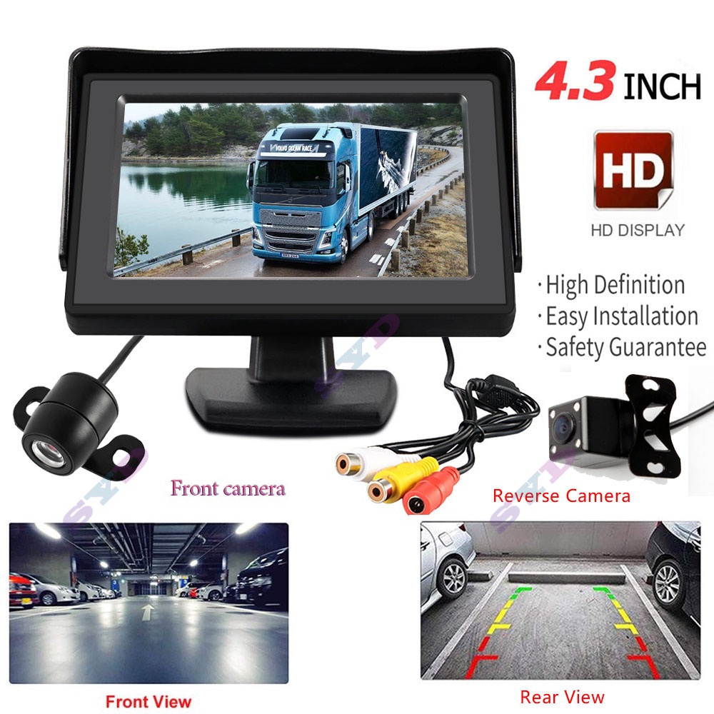 4.3 Inch IPS Car Monitor Two Way Input with Night Vision Reverse Camera ...