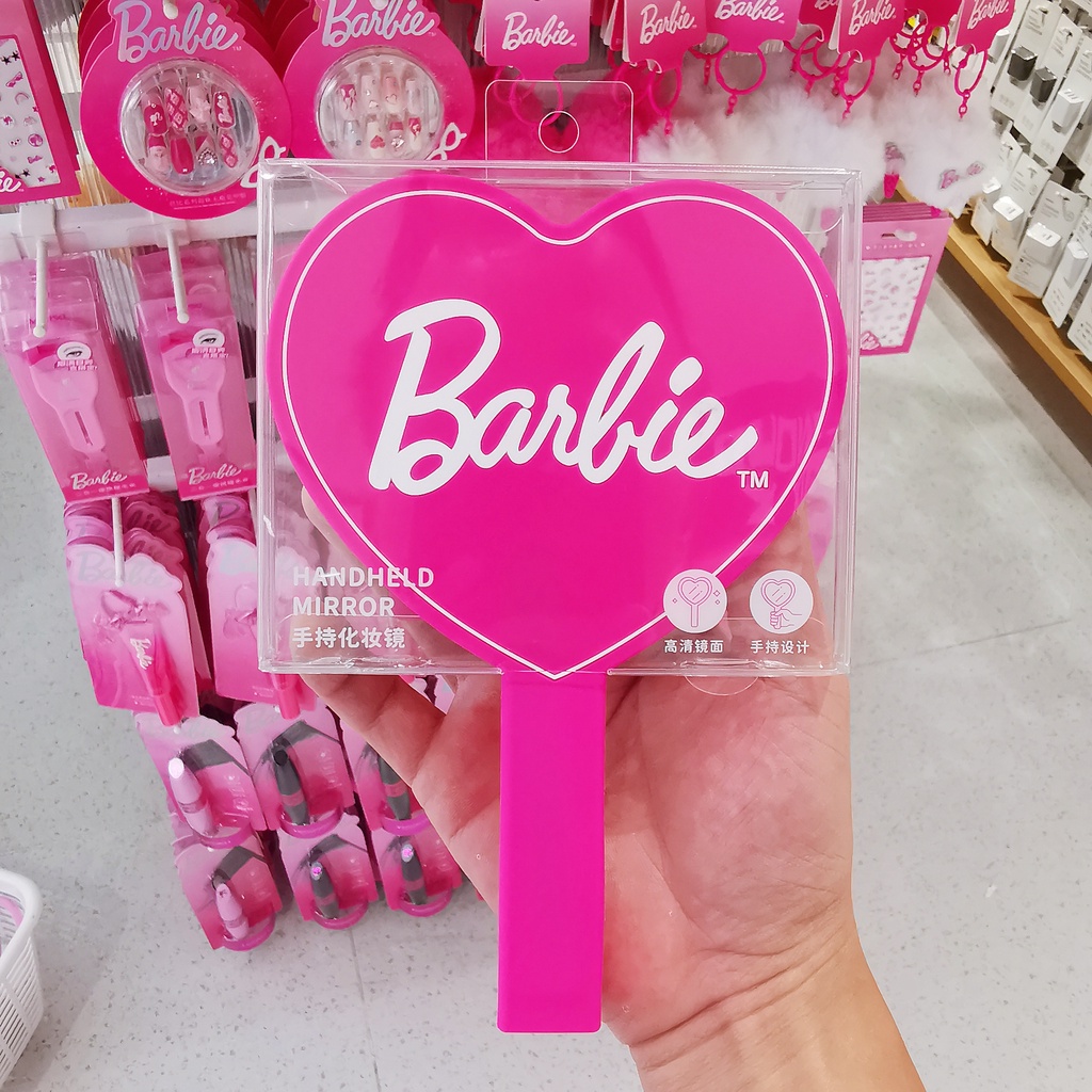 [Ready Stock] MINISO * Barbie Series Love Handheld Makeup Mirror Girl ...