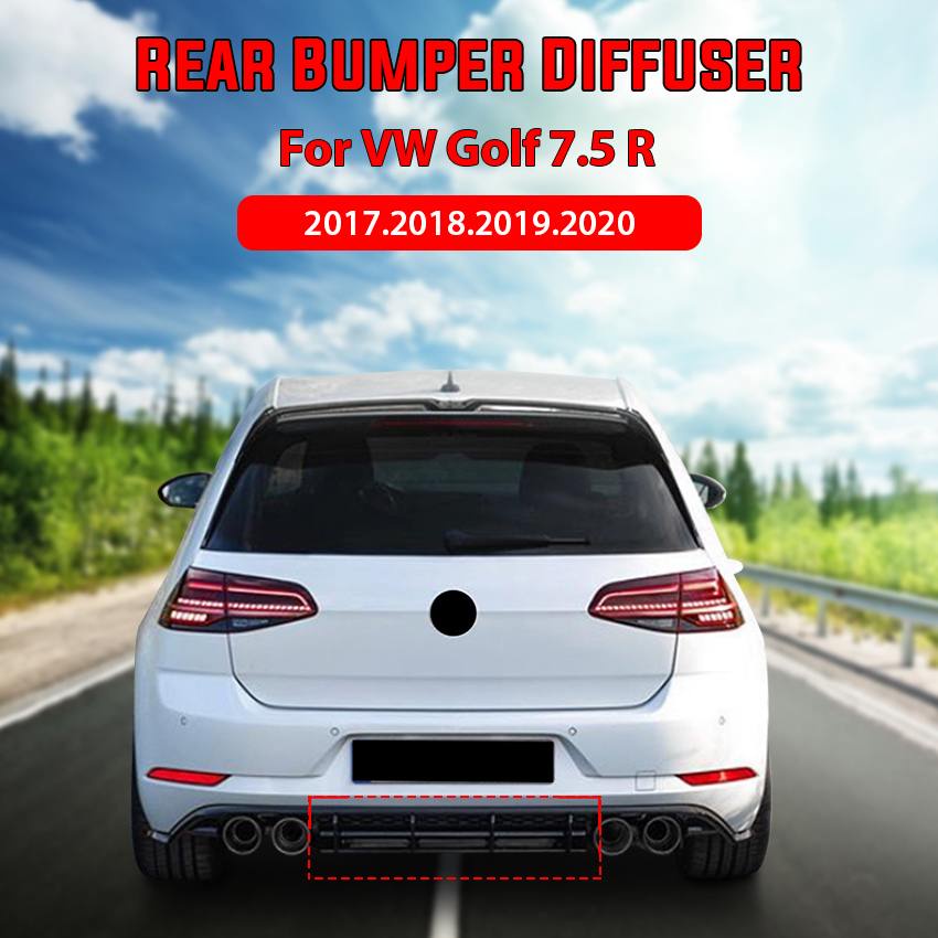 Car Rear Bumper Diffuser Lip Spoiler Splitter & Rear Side Splitters ...