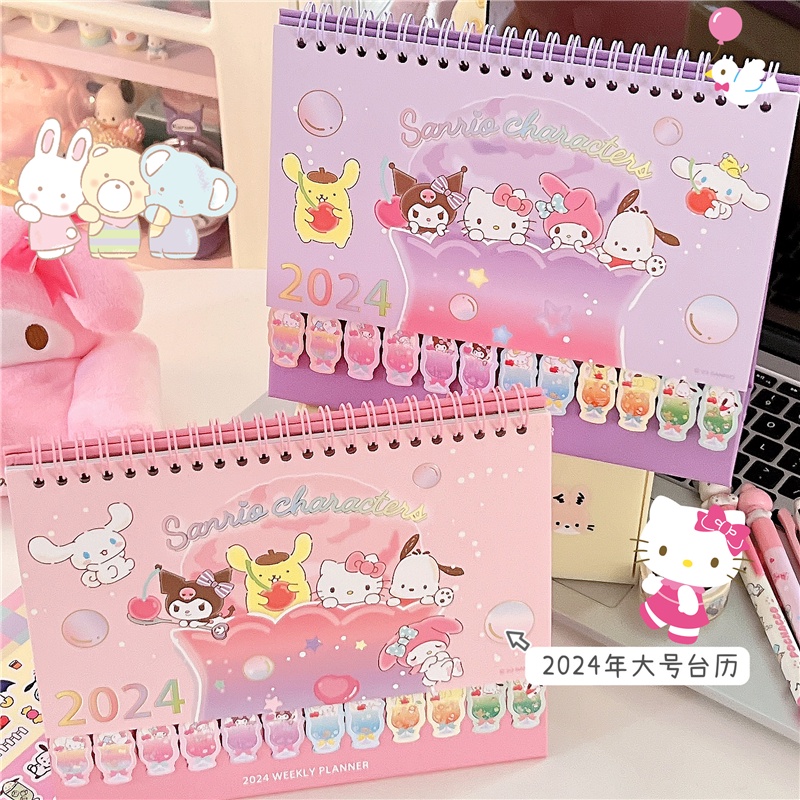 2024 Calendar Sanrio Character Weekly Planner Cute Office Desktop ...