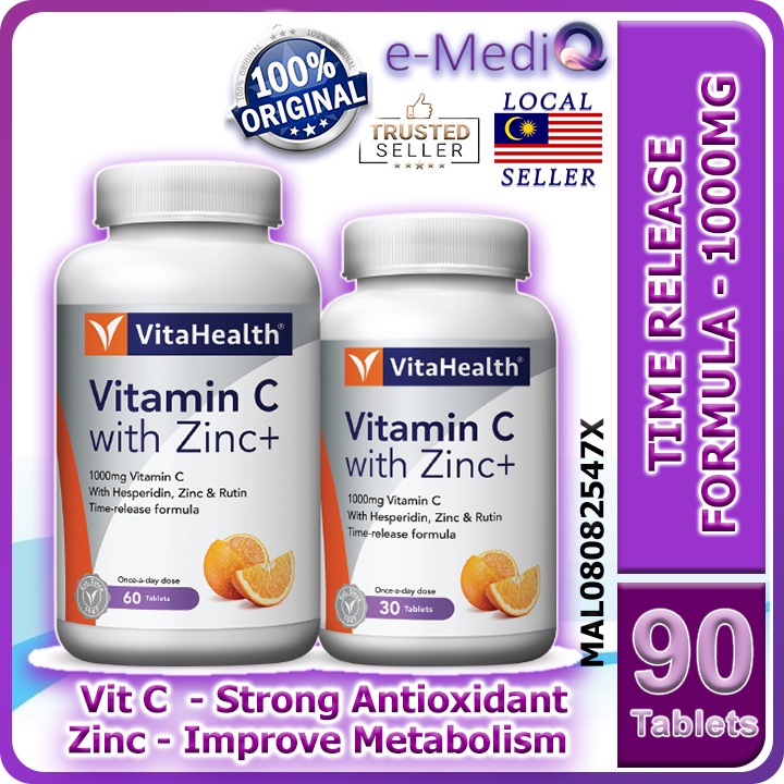 Vitahealth Vitamin C With Zinc 60s30s Set With Time Release Exp Feb 9047
