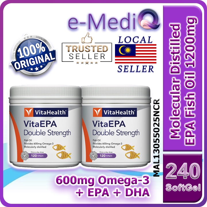 Vitahealth VitaEPA Double Strength Fish Oil 120s Omega3 DHA (Exp: Sep ...
