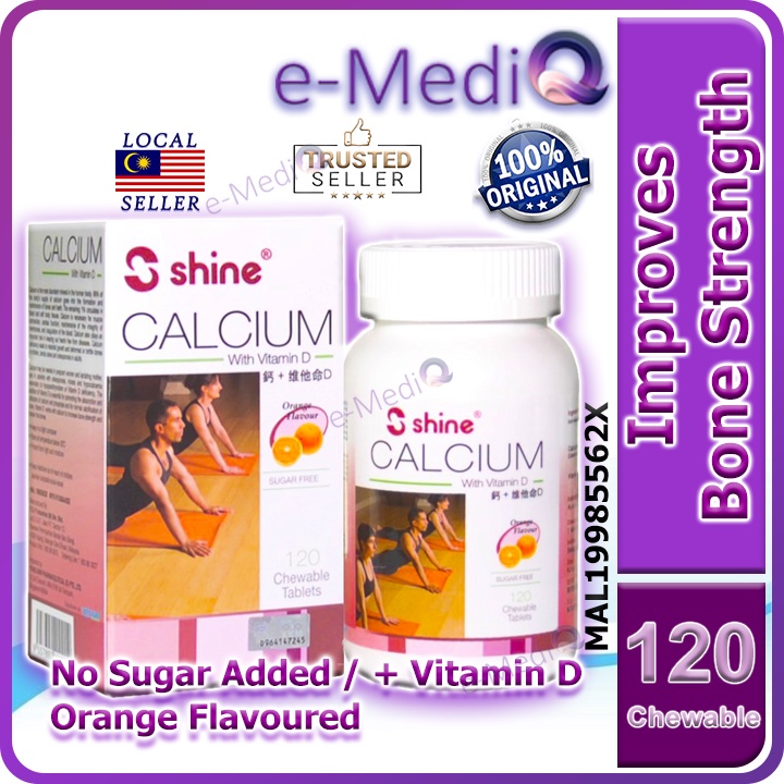 Shine Calcium With Vitamin D Chewable Tablets 120s (Exp: May/2026 ...