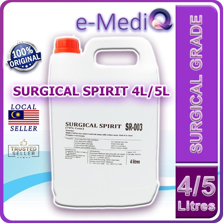Surgical Spirit 4L/5L [HOSPITECH] 70% Isopropyl Alcohol Disinfectant ...