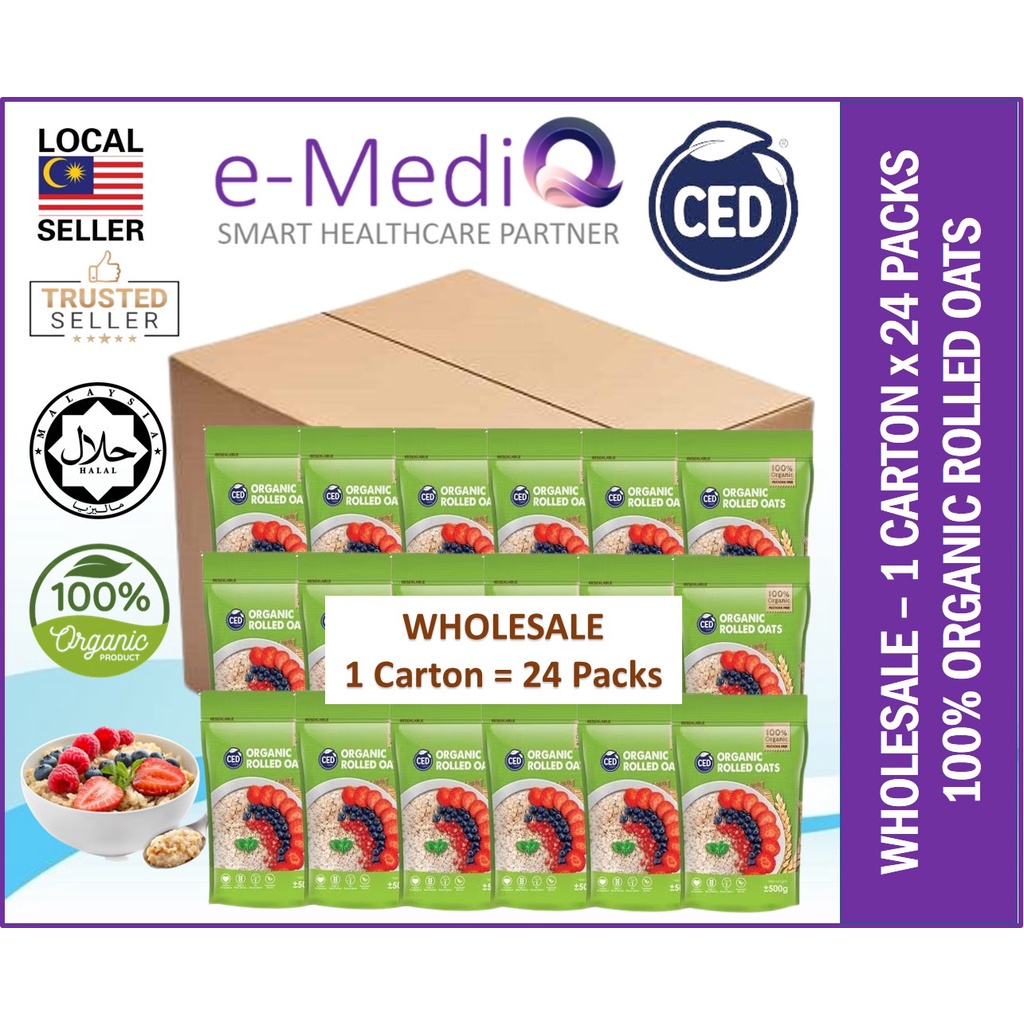 [Wholesale Price Cheap] CED Organic (HALAL) Rolled Oats 500G x 24 Packs ...