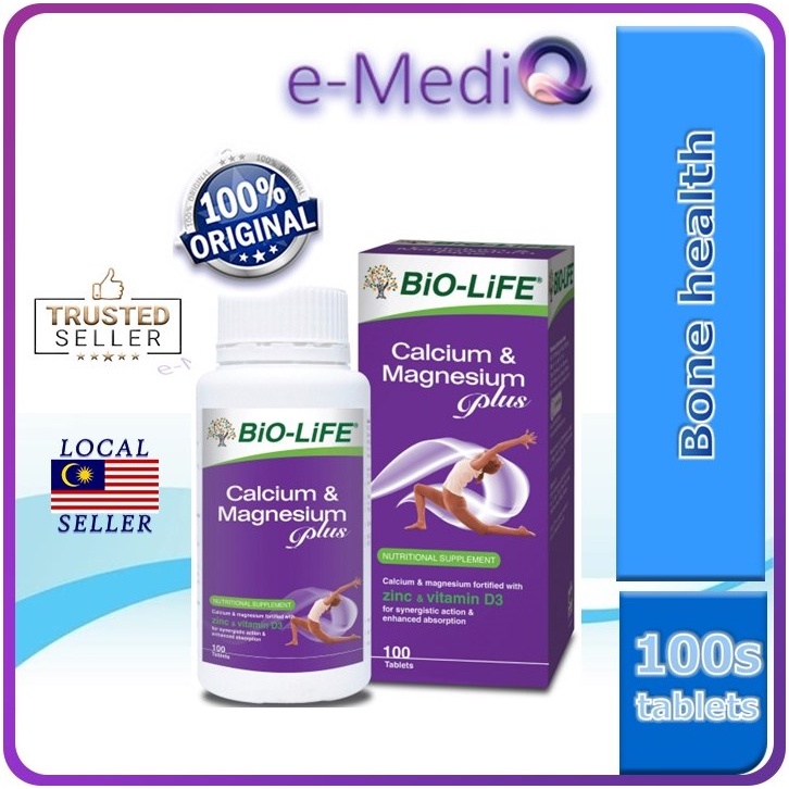 BiO-LIFE Calcium & Magnesium Plus [Biolife Bone Health] Tablets 100s ...