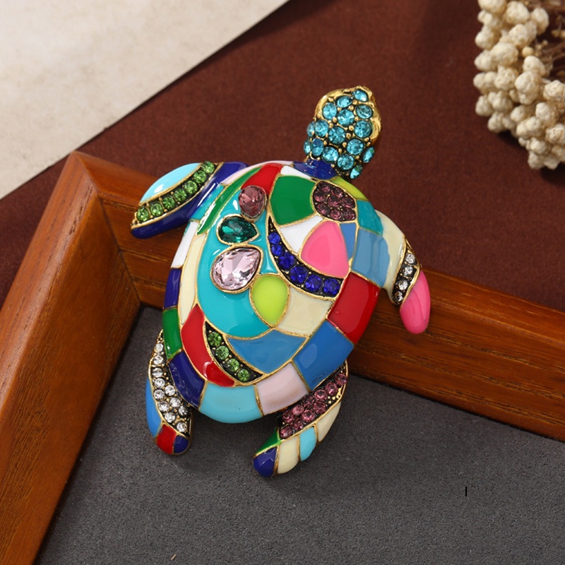 Fashion Personality Vintage Enamel Turtle Brooches Pins Unisex Animal ...