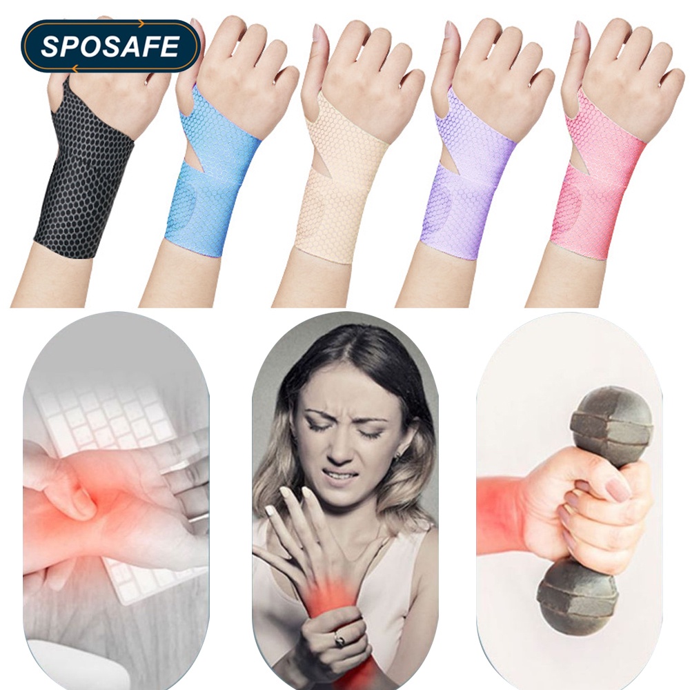 SPOSAFE 1 Pcs Slim Air Wrist Support Strap for Workout,Gym, Pain Relief ...