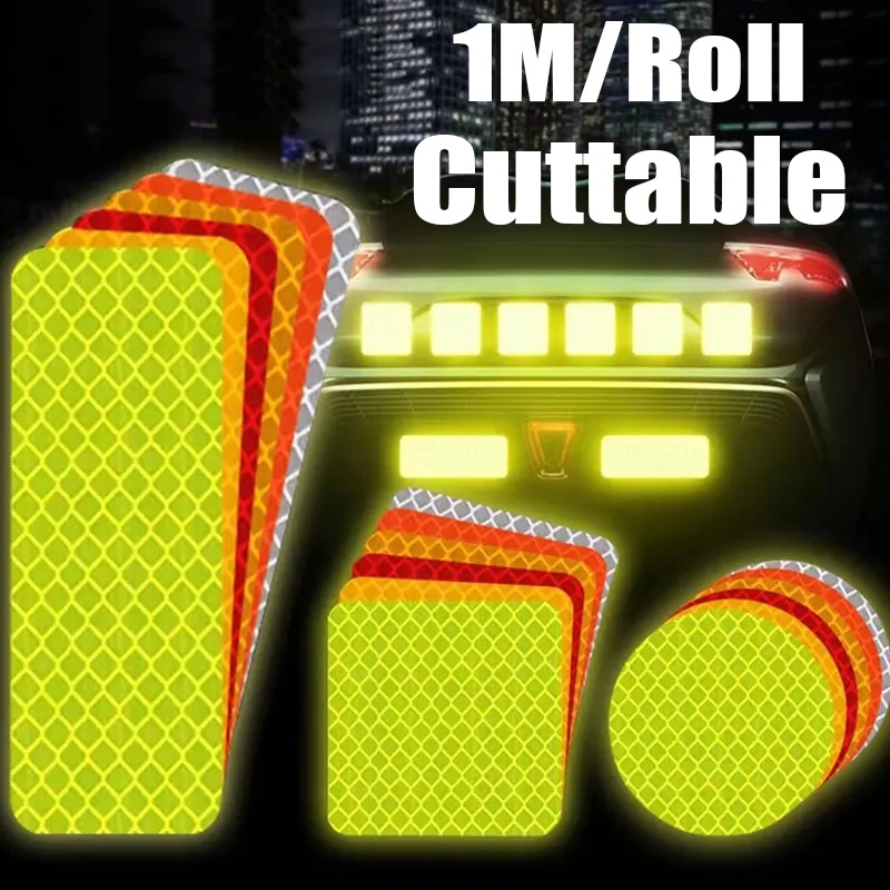 1M/Roll Cuttable DIY Warning Reflector Sticker/Multifunctional Safety ...