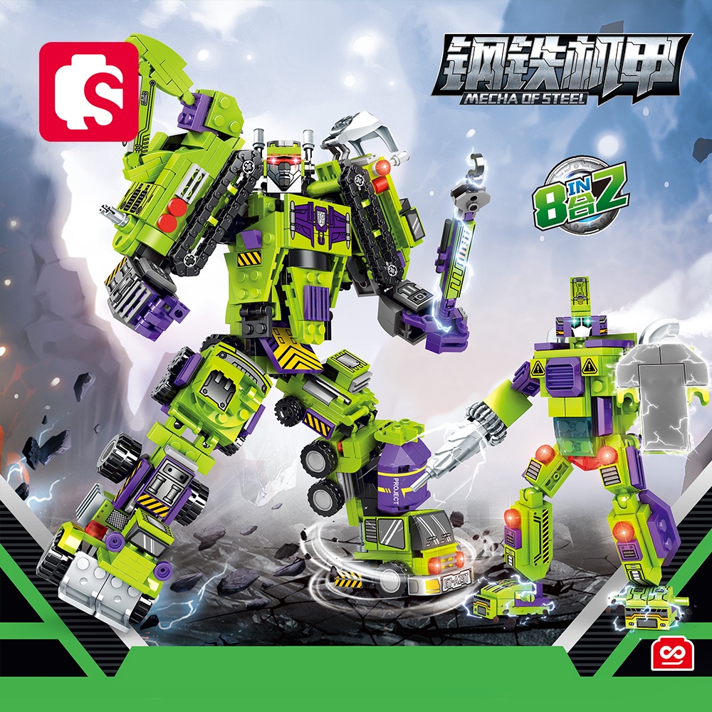 [8 IN 1] Sembo Block 2513 - 2520 Mecha of Steel Series Robot ...