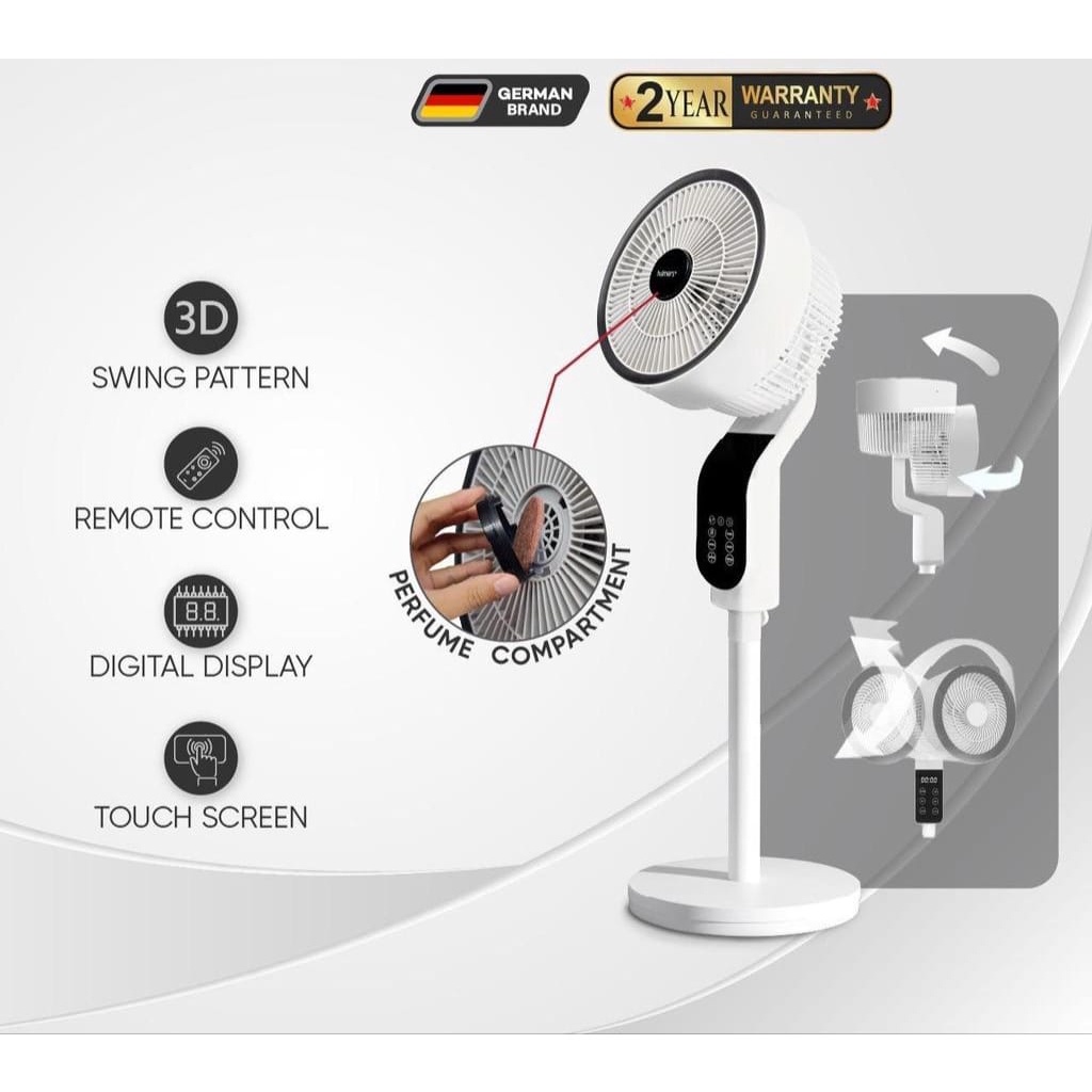 Circulation Stand Fan Electric Stand Fan 3D Wind Flow (Upgraded Model ...