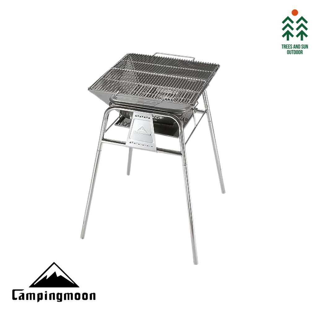 Campingmoon MT-5 Folding Camping Charcoal Grill BBQ Stainless Steel Rust Resistant Stand ...