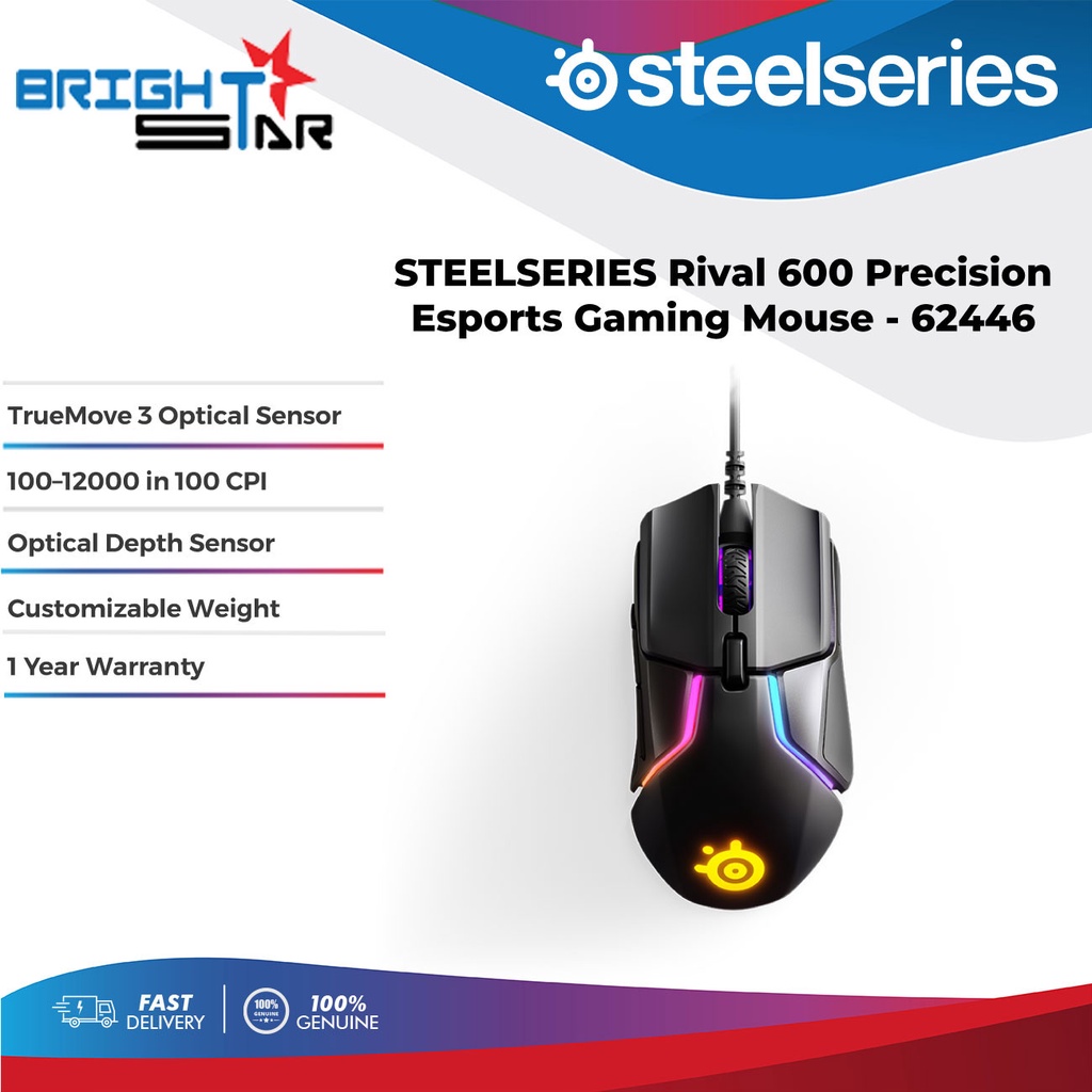 STEELSERIES Rival 600 RGB Gaming Mouse - Black - 62446 | Shopee Malaysia