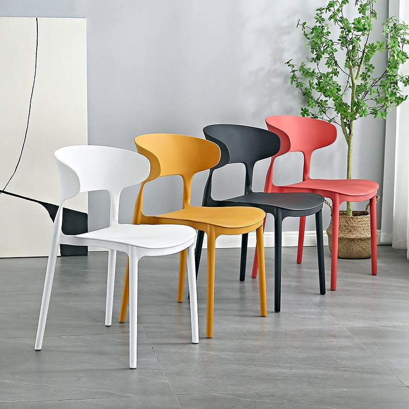 Premium Plastic Chair Simple Stool Nordic Dining Stackable Ergonomic ...