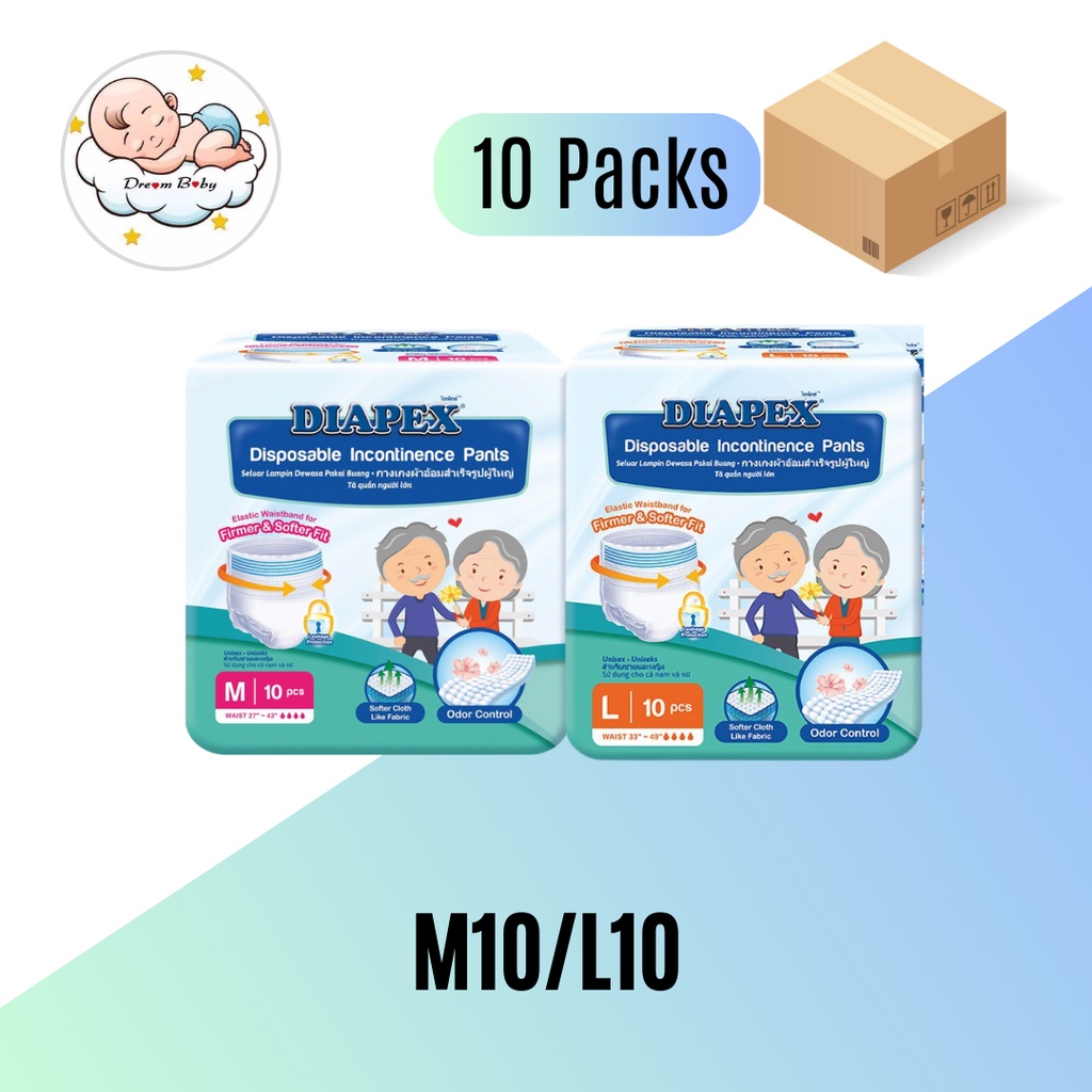 Diapex Adult Pants M10 / L10 [10 Packs/CTN] | Shopee Malaysia