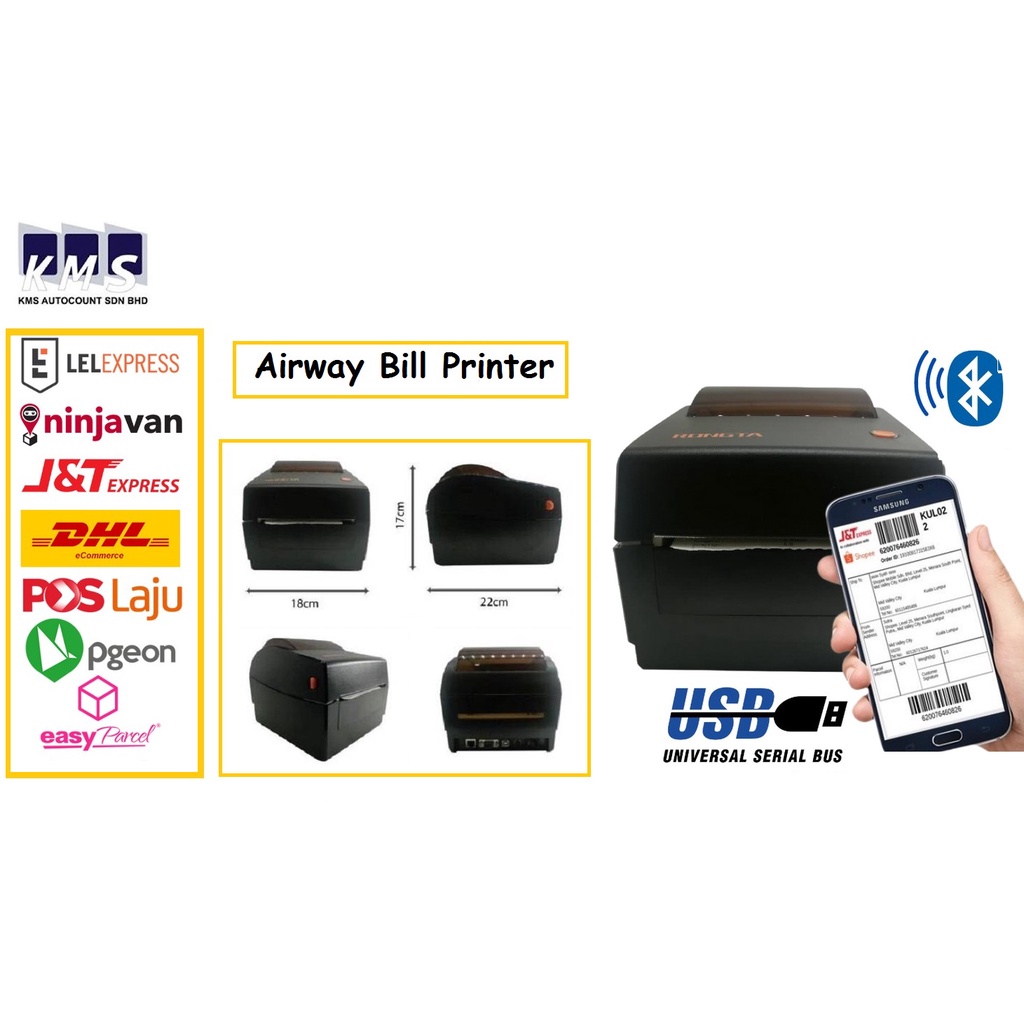 Thermal Printer A6 Bluetooth Rongta RP410 Shopee Air Waybill Printer | Shopee Malaysia