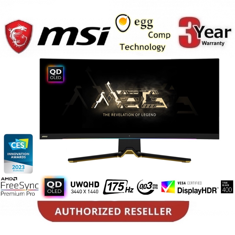 MSI MEG 342C QD-OLED 34'' UWQHD QD-OLED 175HZ 0.03MS HDR Curved 1800R ...