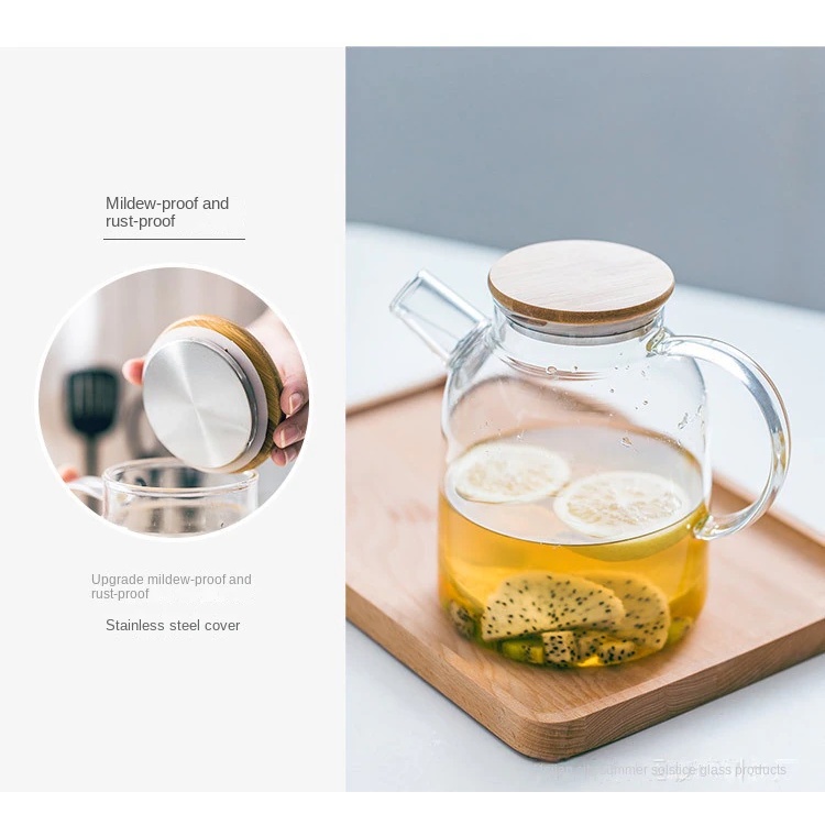 Ready Stock Minimalist Glass Tea Pot Borosilicate Glass Jug Jar High ...