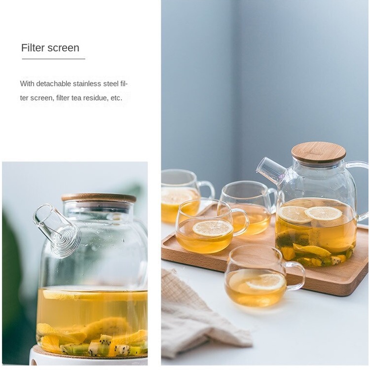 Ready Stock Minimalist Glass Tea Pot Borosilicate Glass Jug Jar High ...