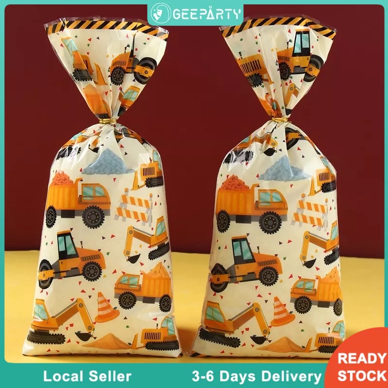 GeeParty 20pcs Construction Theme Candy Bag Engineering Printed Loot ...