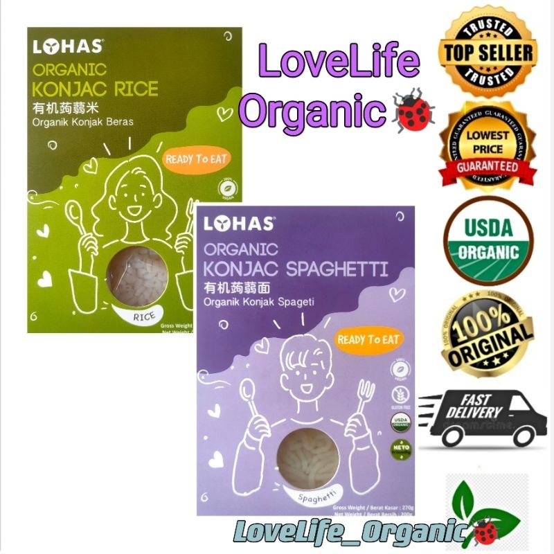 LOHAS Organic Konjac Rice/Konjac Spaghetti 200g Exp:3/2024 有机蒟蒻米 意大利面 ...