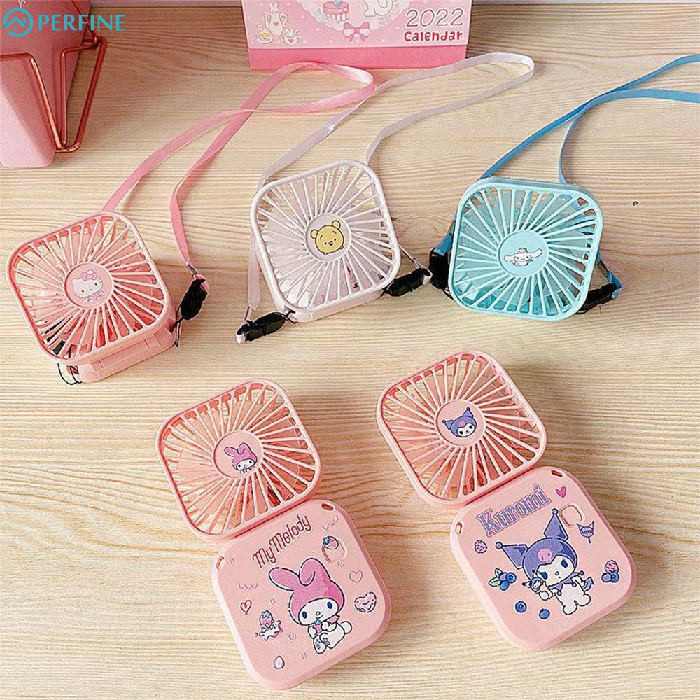 Sanrio Mini Fan Hellokitty Kuromi Mymelody Pachacco Cinnamoroll Folding ...