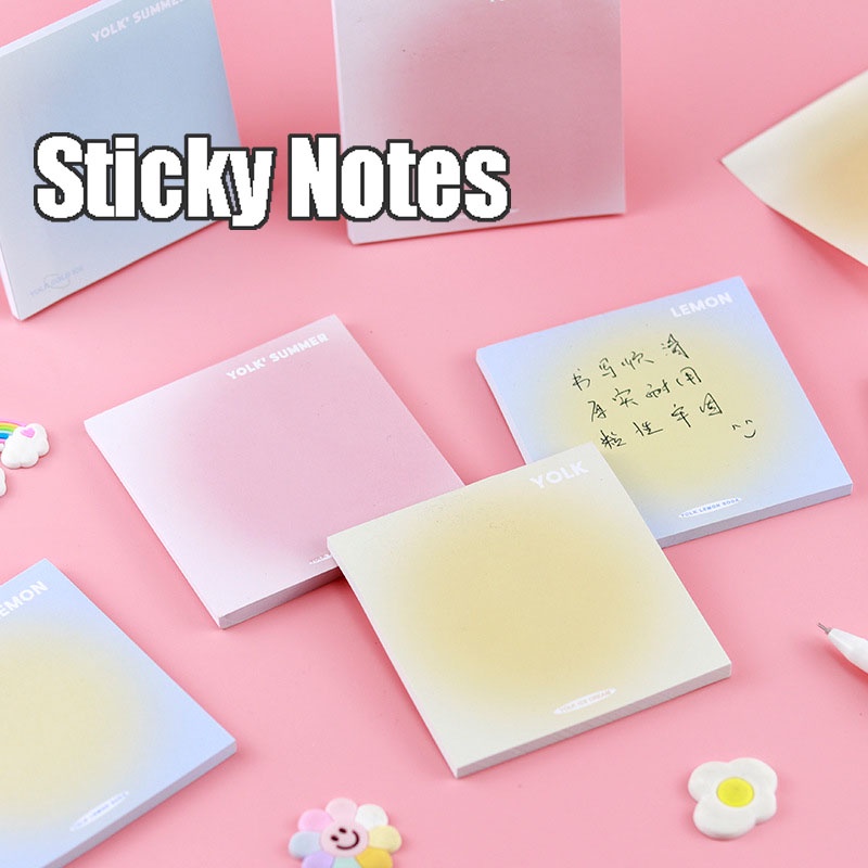 50Sheets Gradient Sticky Notes Colourful Memo Pad Note Paper Stationery ...