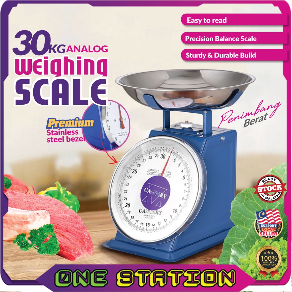30kg Analog Weighing Scale Commercial Kitchen Spring Balance Weight ...