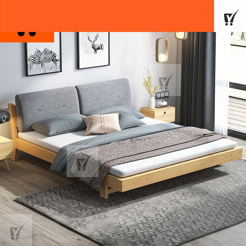 CENTER~ 216x186cm INCLUDE MATTRESS Bed Frame Katil Katil Single Wood ...