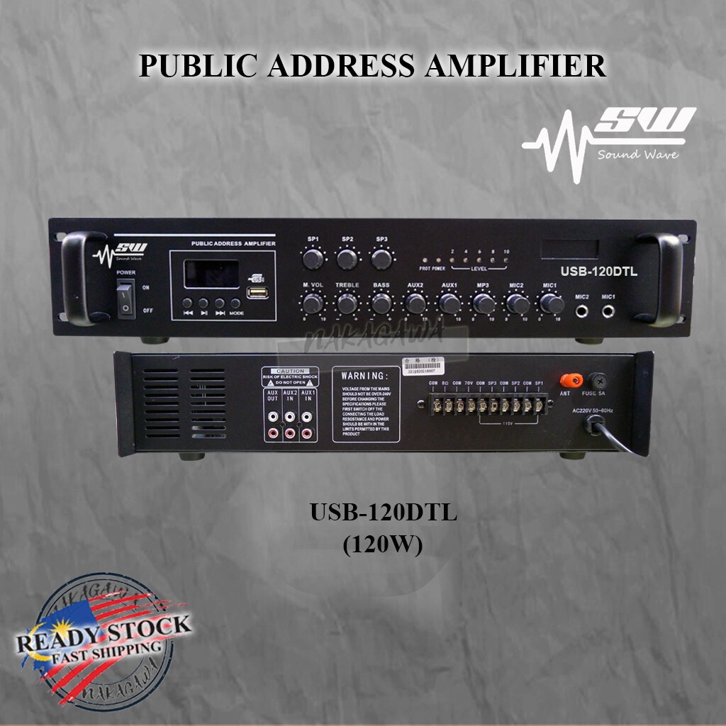 120W 200W SOUND WAVE PA SYSTEM PUBLIC ADDRESS AMPLIFIER WITH BLUETOOTH ...