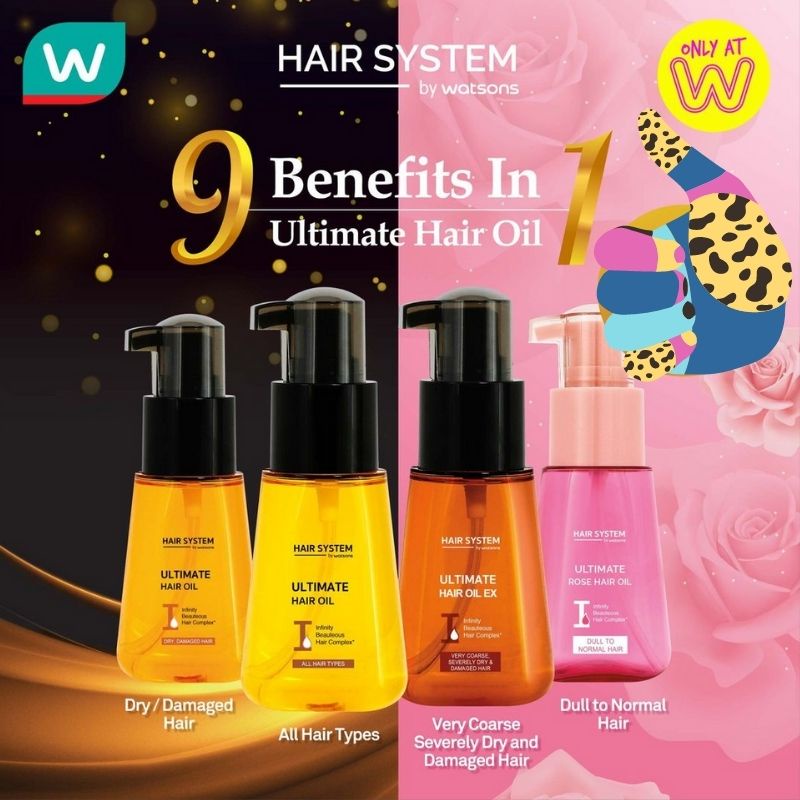 HAIR SYSTEM by Watsons Ultimate Hair Oil for All Hair Types / Severely ...
