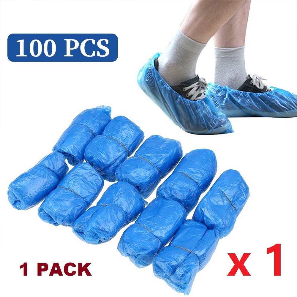 【100pcs】Disposable Plastic Shoe Covers / Waterproof and Rainproof Shoe ...