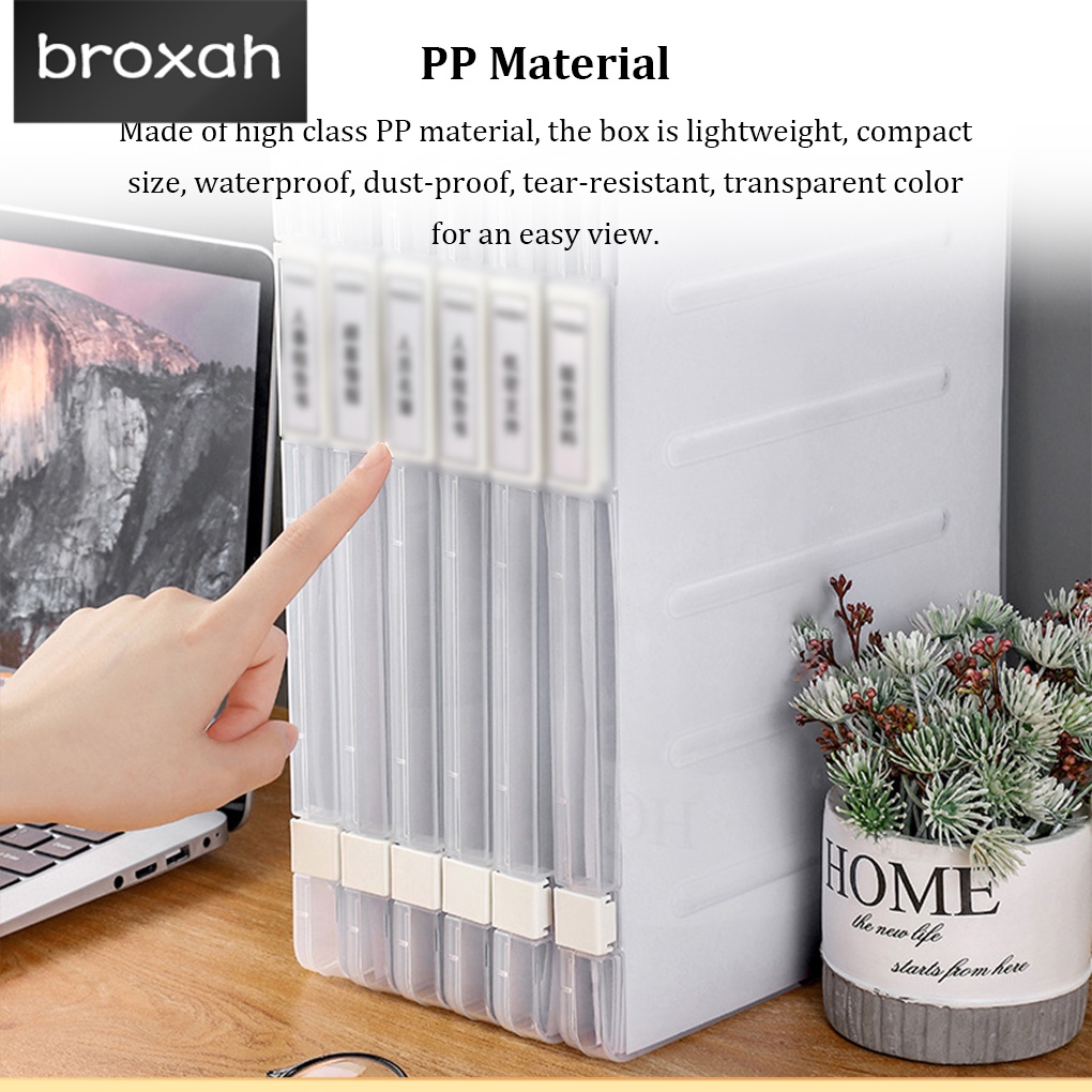 1/2 A4 File Box Slim Document Case Project Transparent Boxes Stackable ...