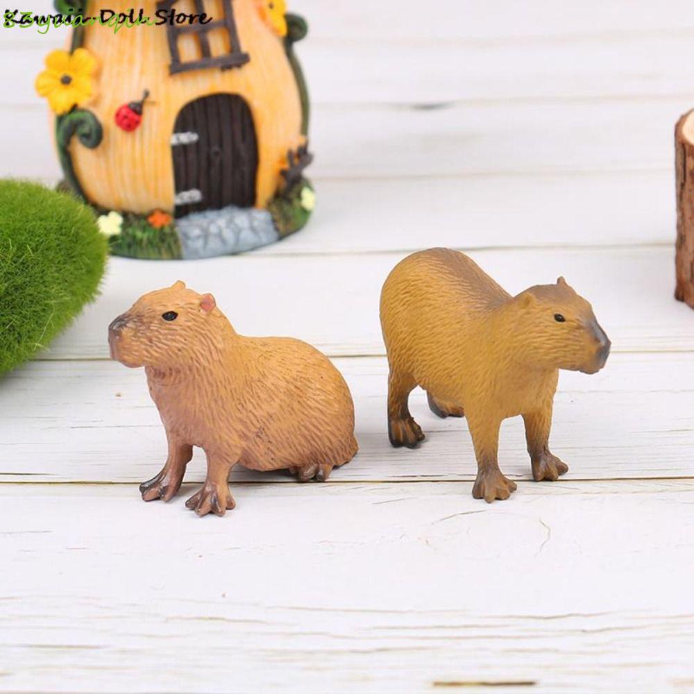 YUANQIN Mini Wild Animal Model Realistic Cute Capybara Ornaments ...