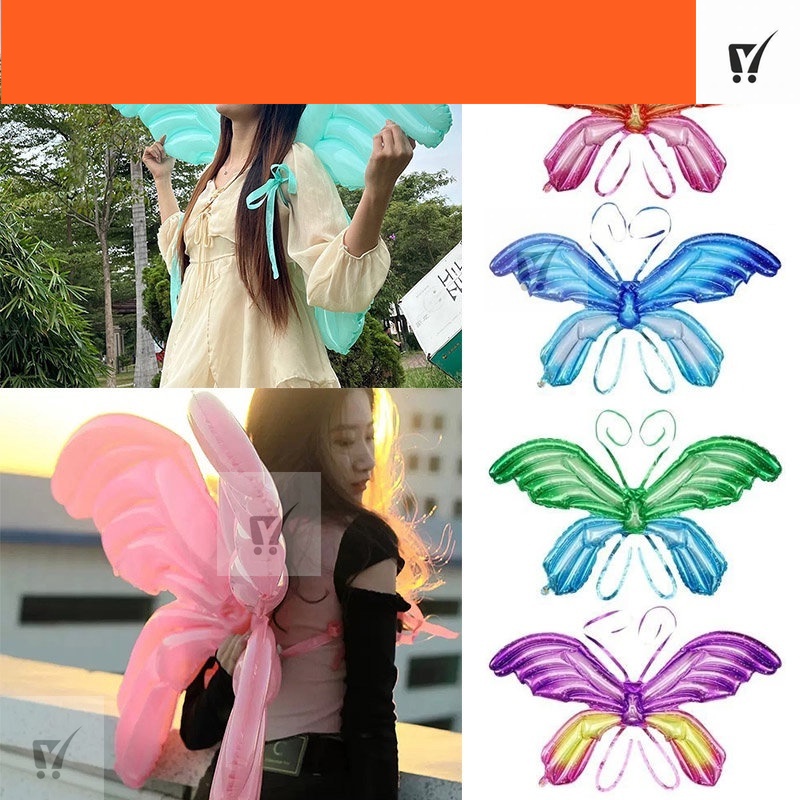 CENTER`Colorful Butterfly Wings Aluminum Film Balloon/ Cute Back ...