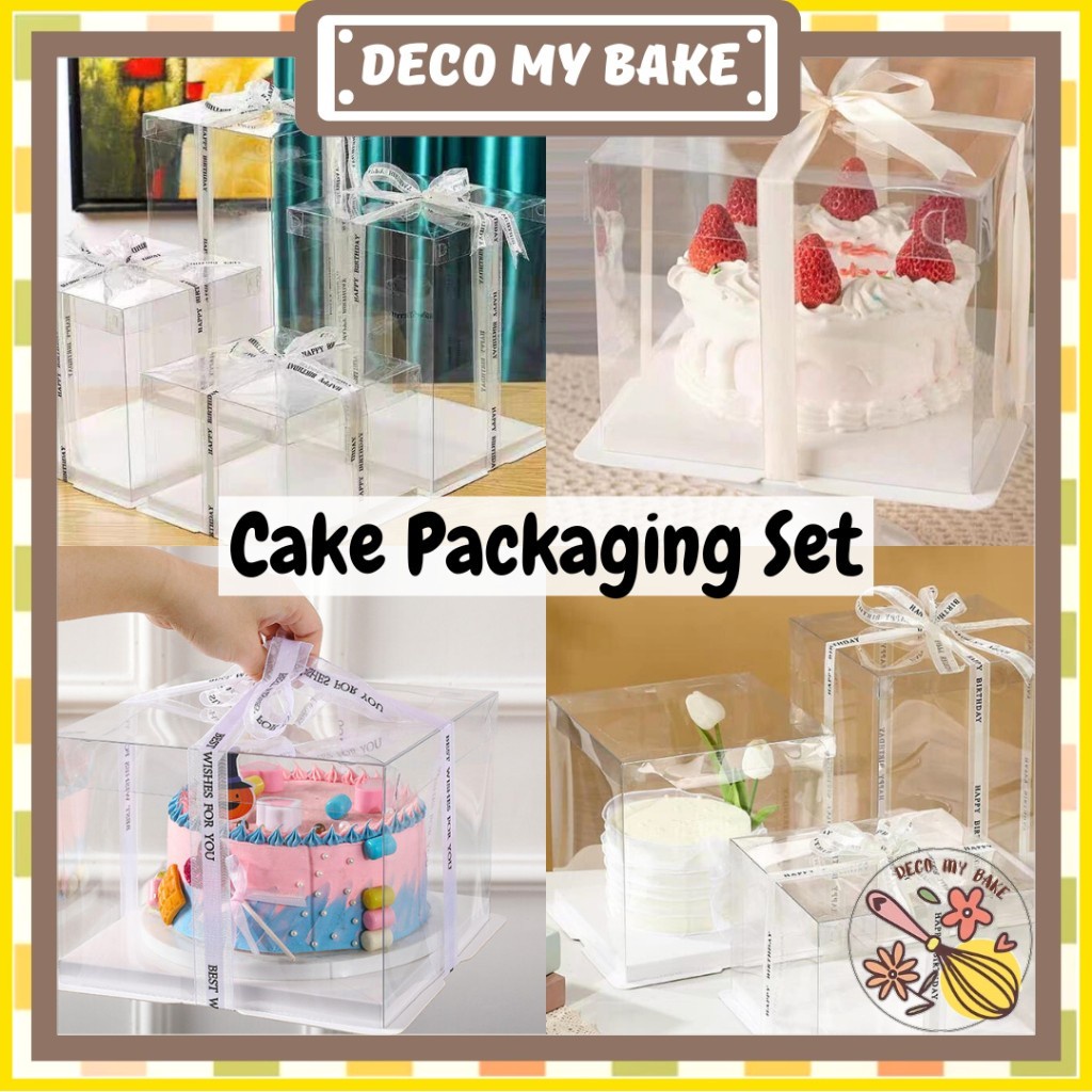 DMB Extra Thick Transparent Cake Box Cake Packaging 4/6/8/10inch Kotak ...