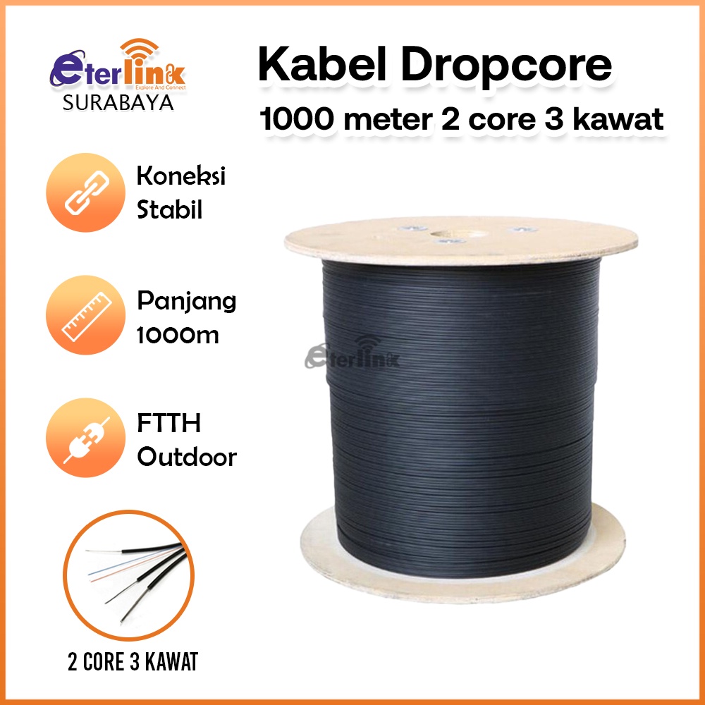 Fo 1000 Meters | 2 Core 3 Alternating | Fo DropCore Cable | Shopee Malaysia
