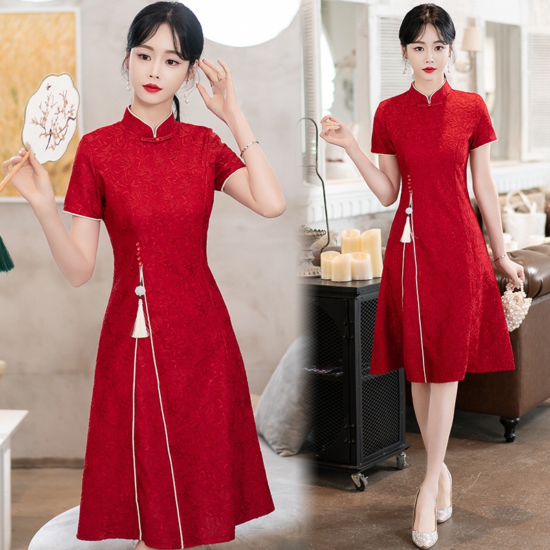Women Plus size Cheongsam Dress Qipao hanfu CNY Dress Plus size Retro ...