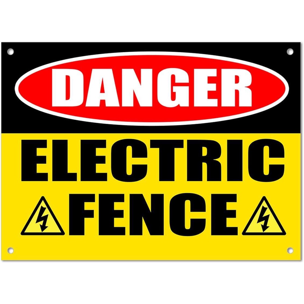 Danger Electric Fence Sign Electric Fence Sign Corrugated Plastic Sign ...