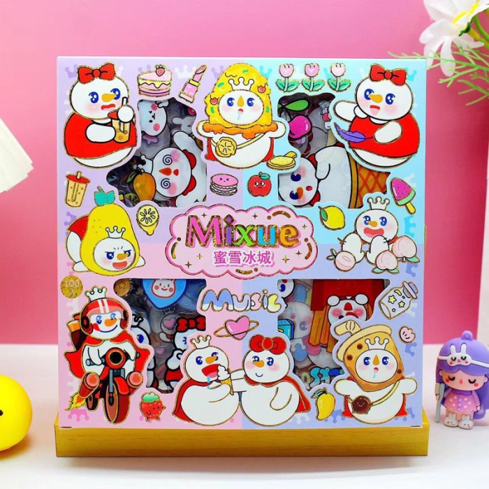 Ns - MIXUE INDONESIA STICKER SET Contains 100 Cute Bottle pvc momo ...