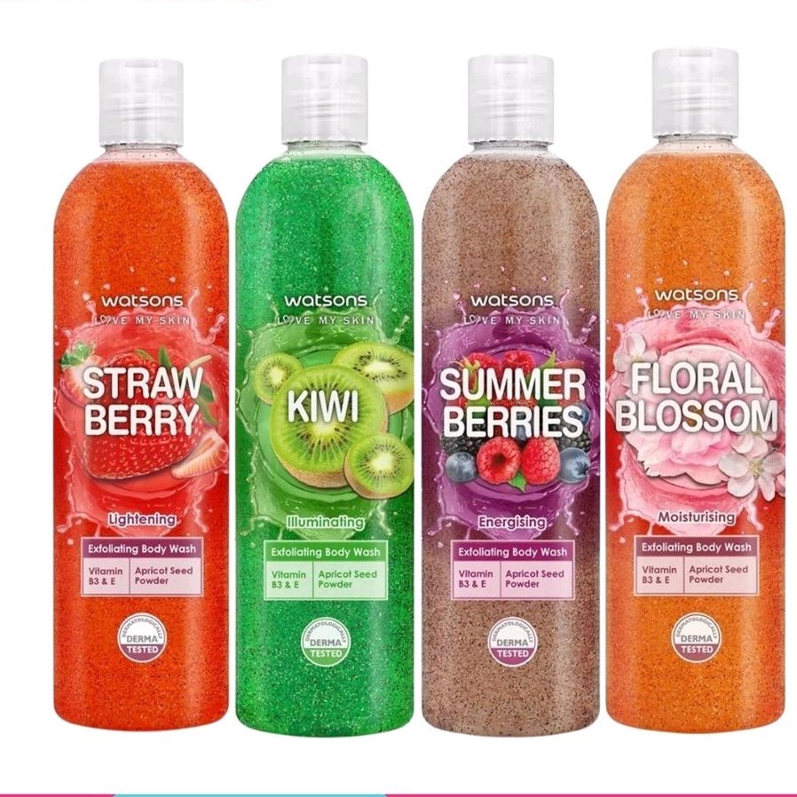 WATSONS Watson Exfoliating Body Wash Strawberry / Kiwi / Summer Berries ...