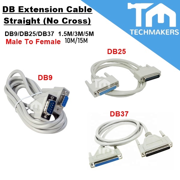 1.0M/ 1.5M/ 3M /5M Serial Port DB9/DB25/DB37 RS232 9P/25P/37P Female to ...